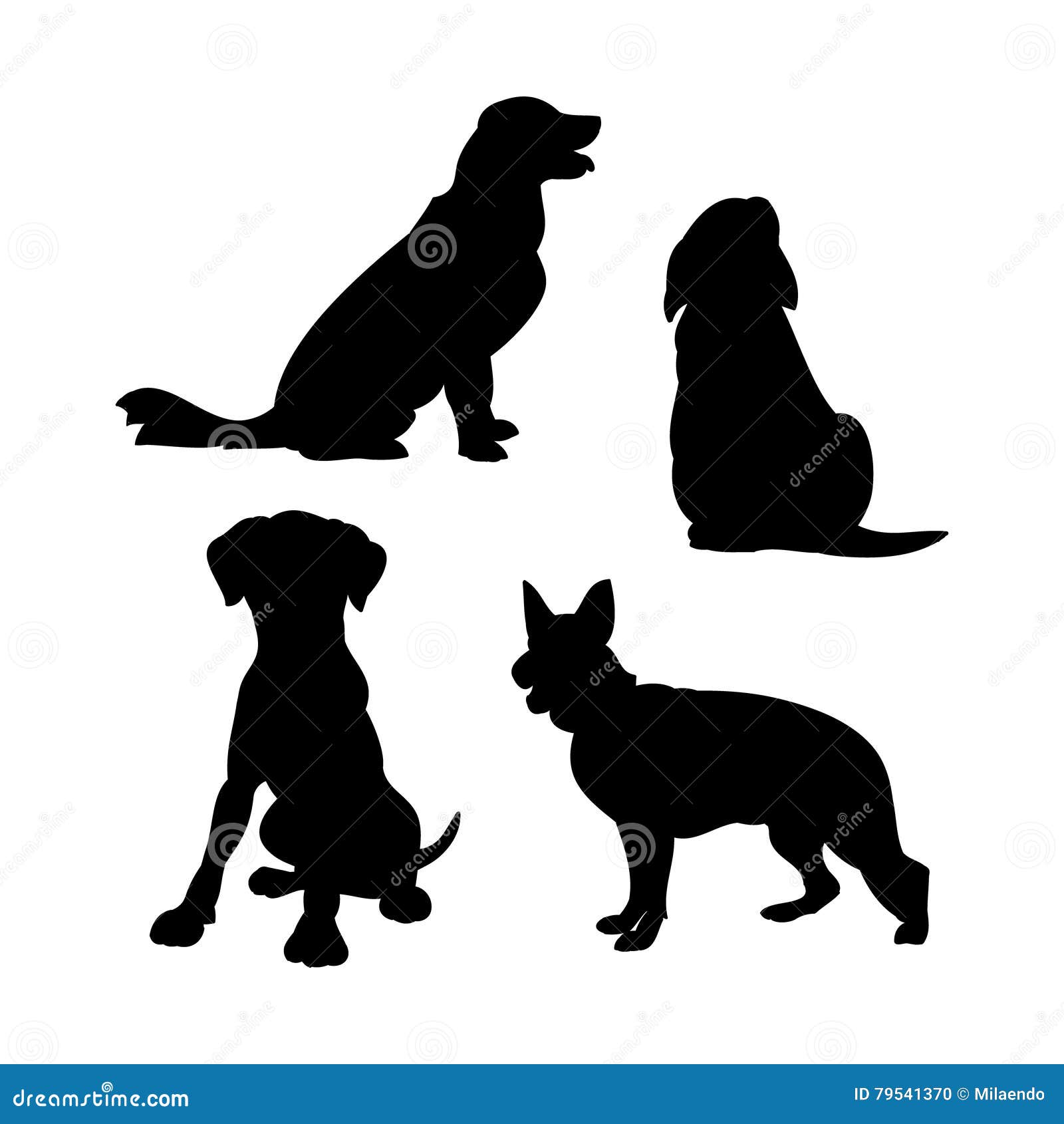 Vettore Stabilito Della Siluetta Del Cane Illustrazione Vettoriale ...