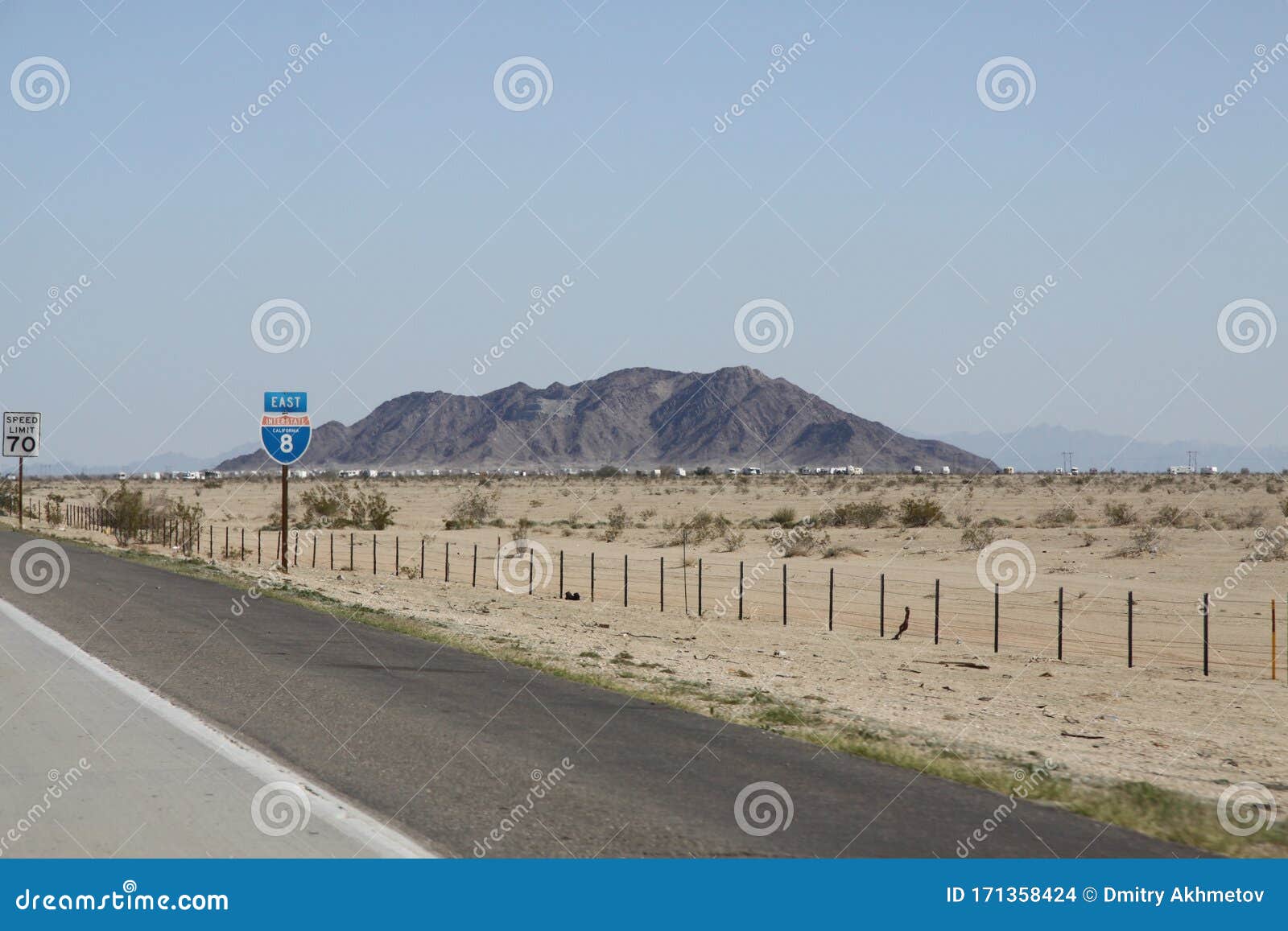 Vew at US - Mexican Border from Interstate Highway I-8E Stock Photo ...