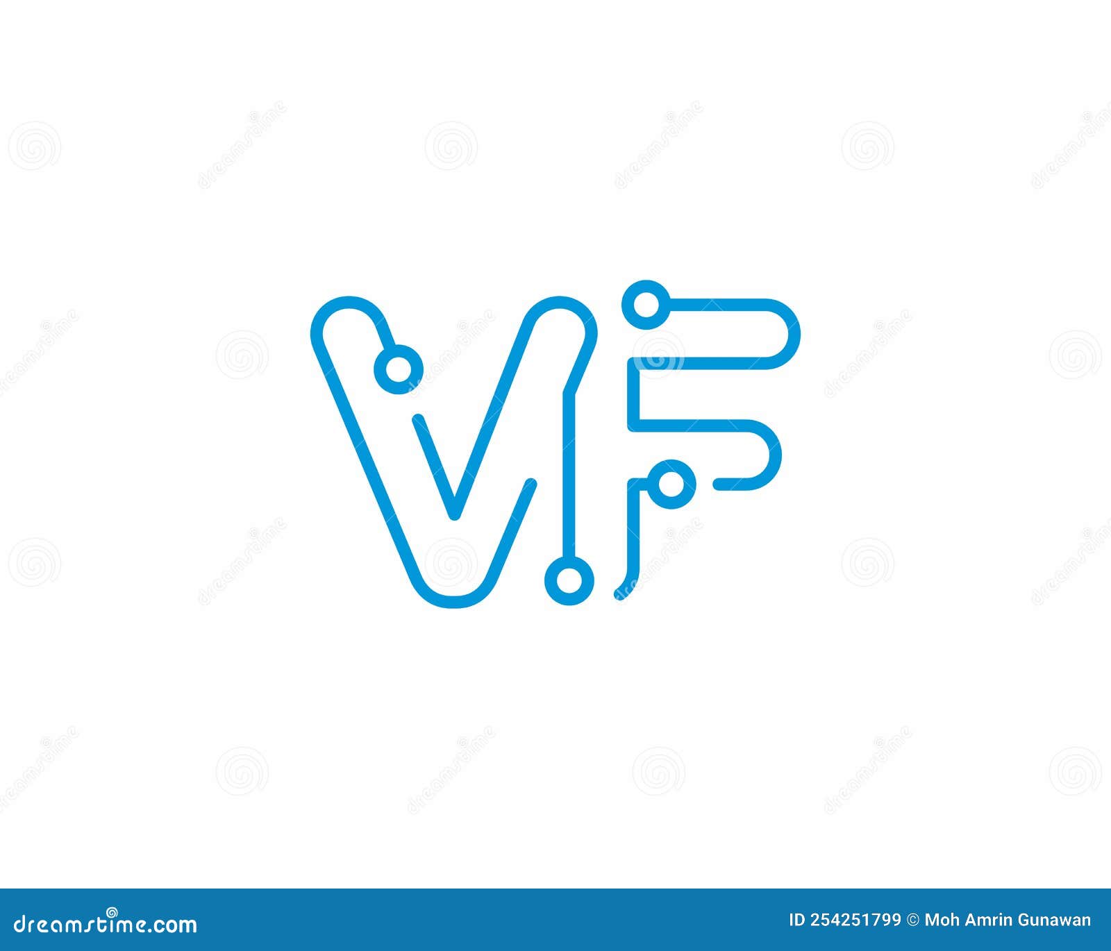 VF Letters, Electronic Circuit, Technology Logo Design Vector 001 Stock ...