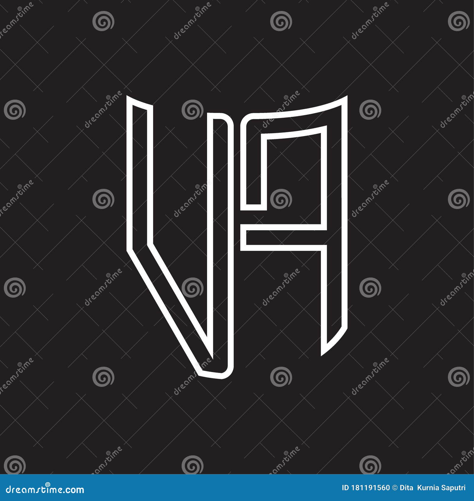 VF Logo Monogram with Ribbon Style Outline Design Template Stock ...