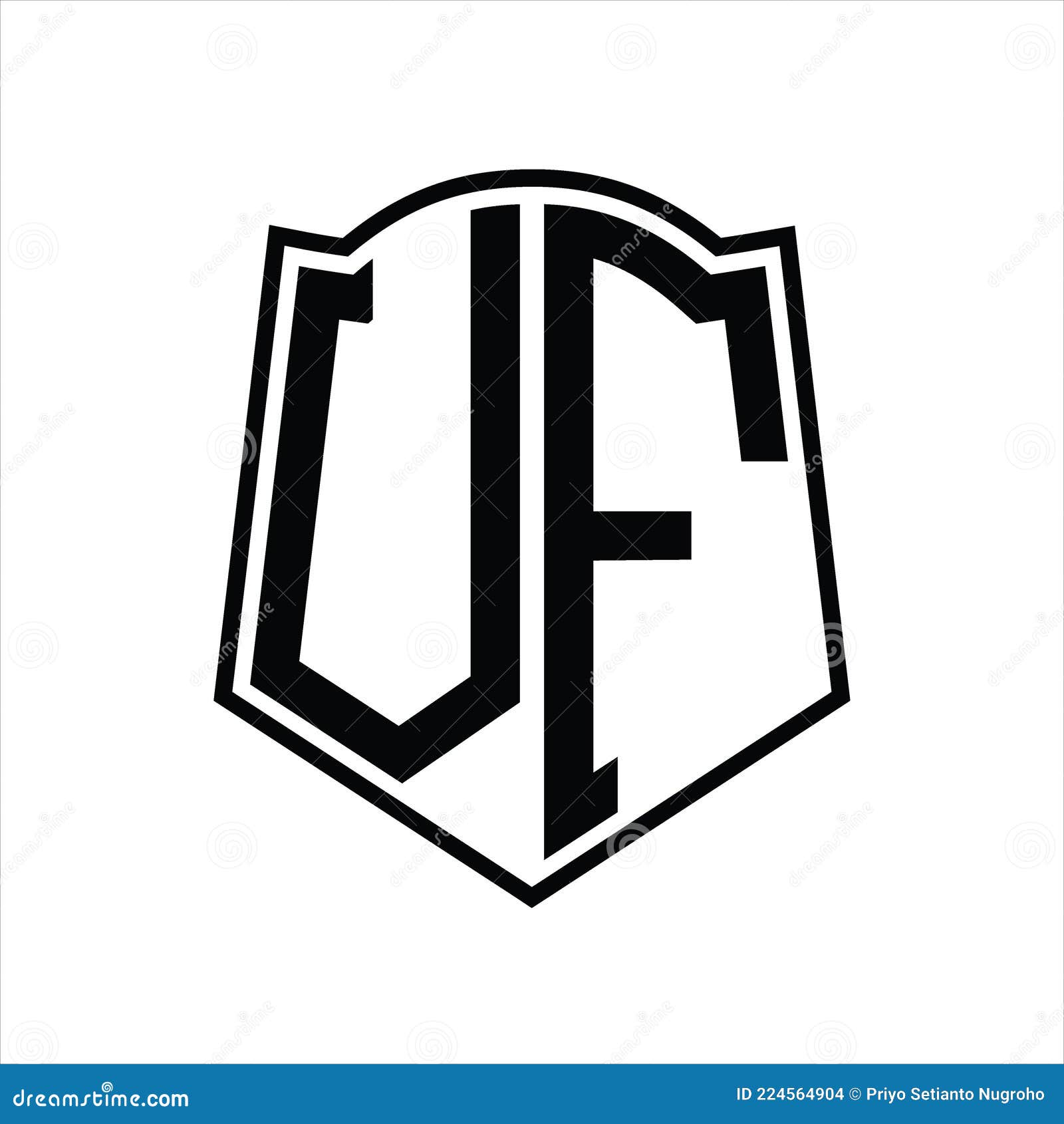 VF Logo Monogram with Shield Shape Outline Design Template Stock Vector ...