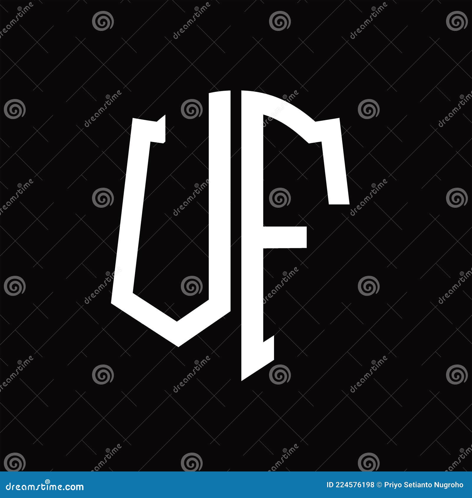 VF Logo Monogram with Shield Shape Ribbon Design Template Stock Vector ...