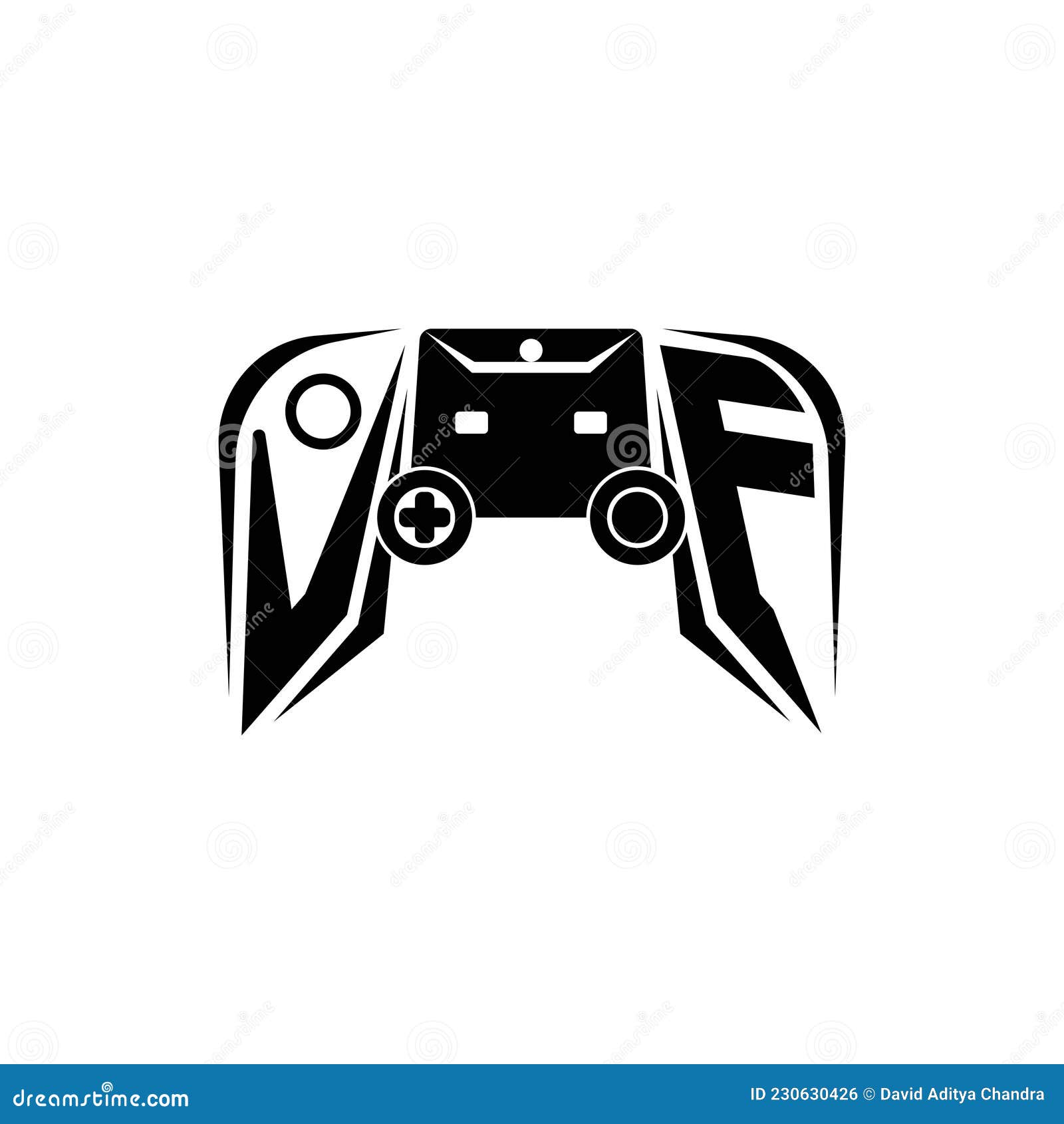 VF Monogram ESports Console Stock Vector - Illustration of black ...