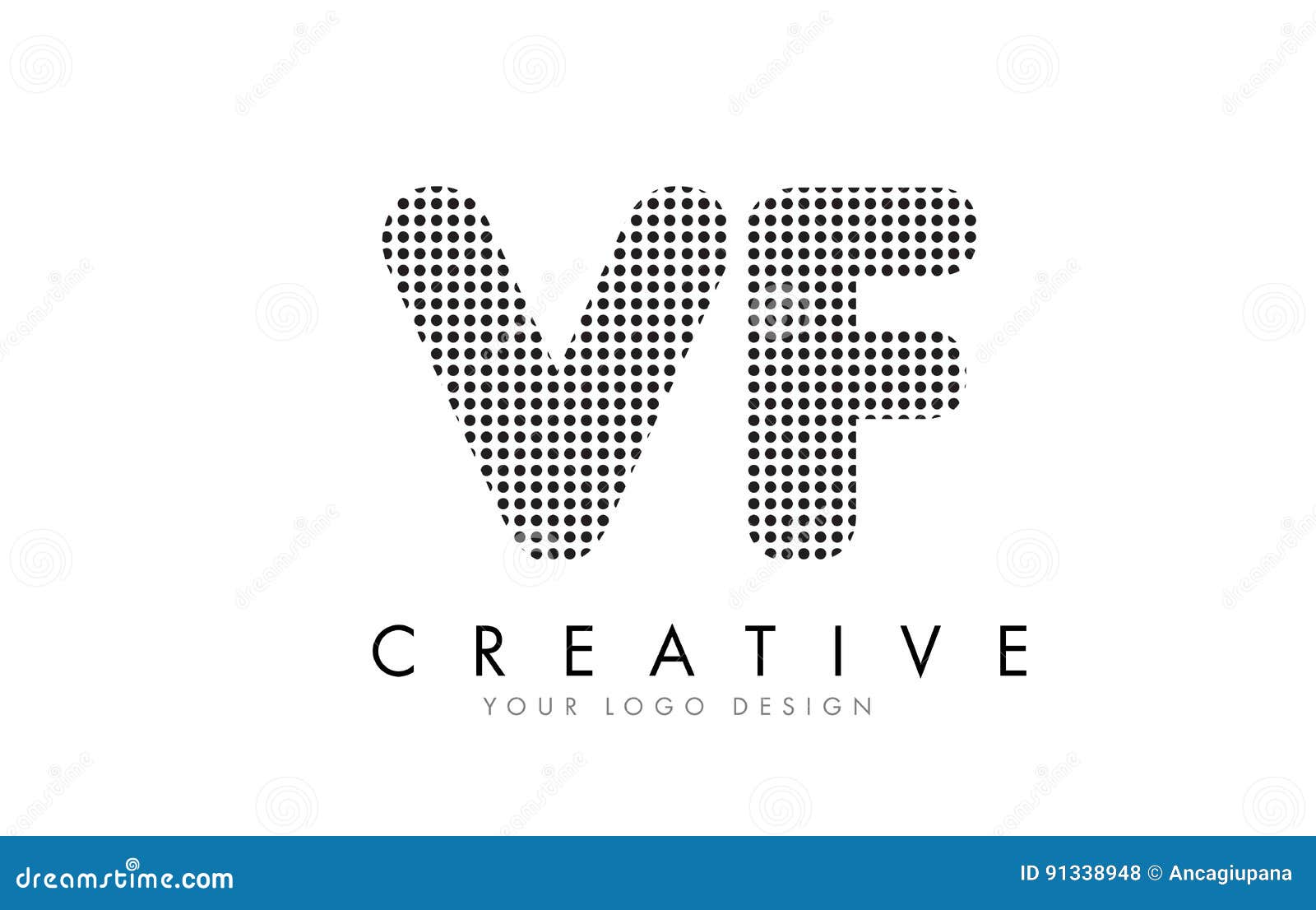 VF V F Letter Logo with Black Dots and Trails. Stock Vector ...