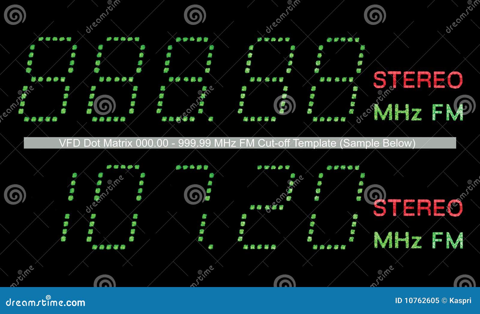 VFD Dot Matrix FM Radio Display Macro In Green Stock Image - Image ...