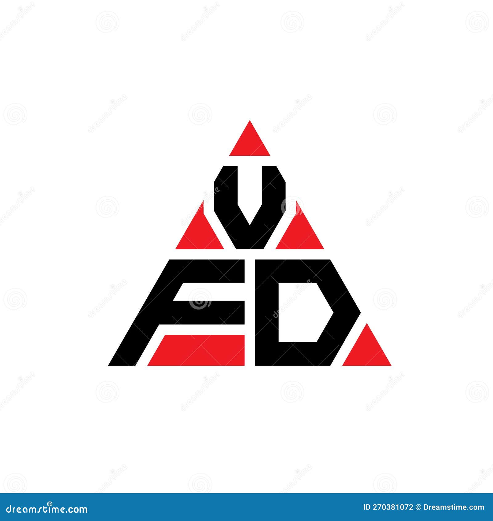 VFD Triangle Letter Logo Design with Triangle Shape. VFD Triangle Logo ...