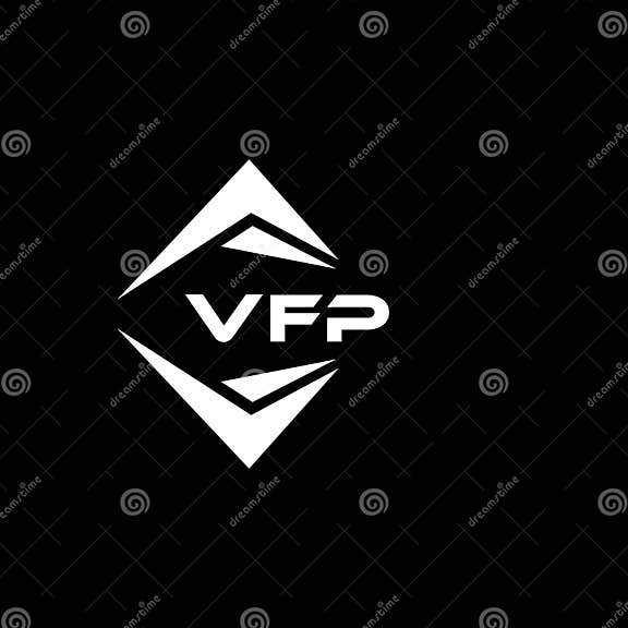 VFP Abstract Technology Logo Design on Black Background. VFP Creative ...