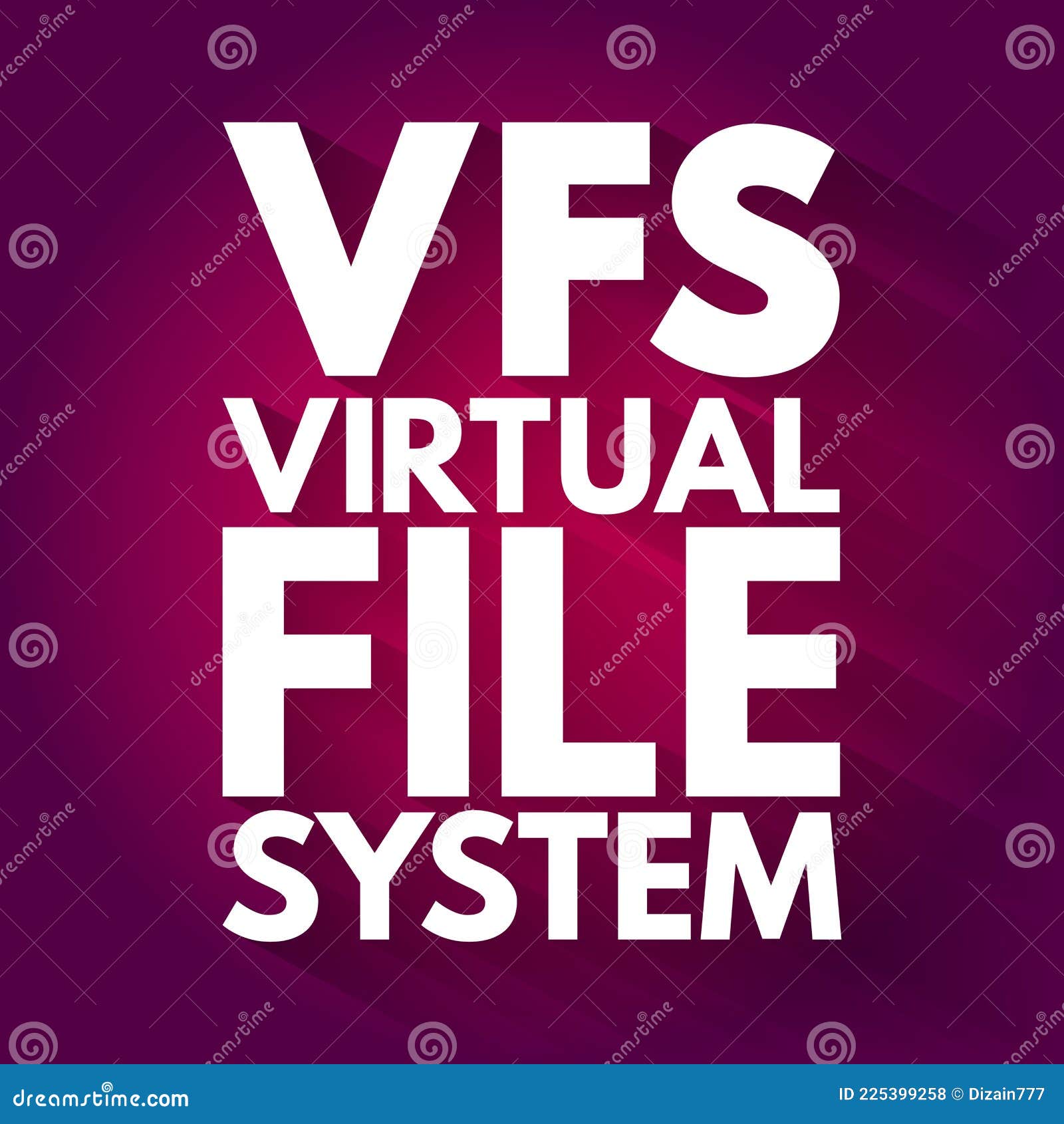 VFS - Virtual File System Acronym, Technology Concept Background Stock ...