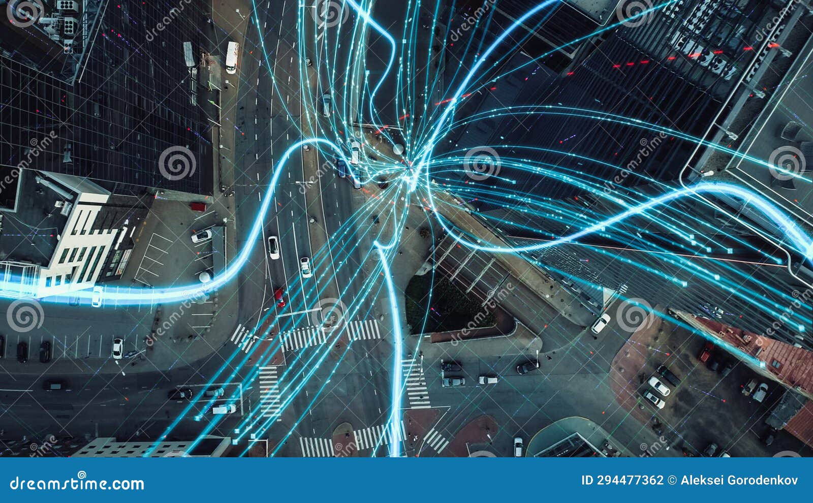 VFX and E-Commerce Visualization of Information Lines Flying from ...