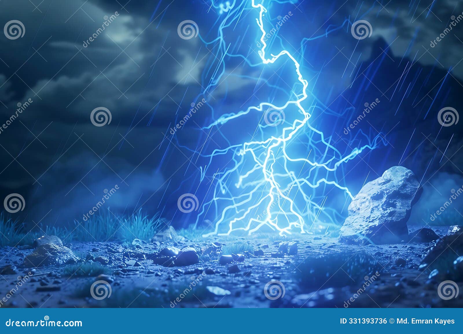 Blue Electric or Magic Thunderbolt Energy Flash. a Powerful Electrical ...