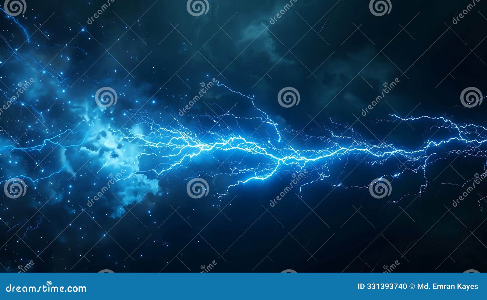 Blue Electric or Magic Thunderbolt Energy Flash. a Powerful Electrical ...