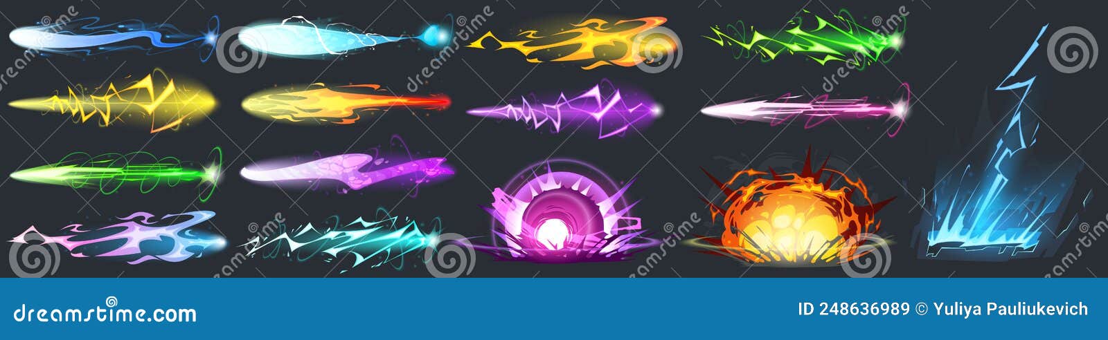 Vfx Gun Effect, Space Blasters Ray, Bomb Explosion Stock Vector ...