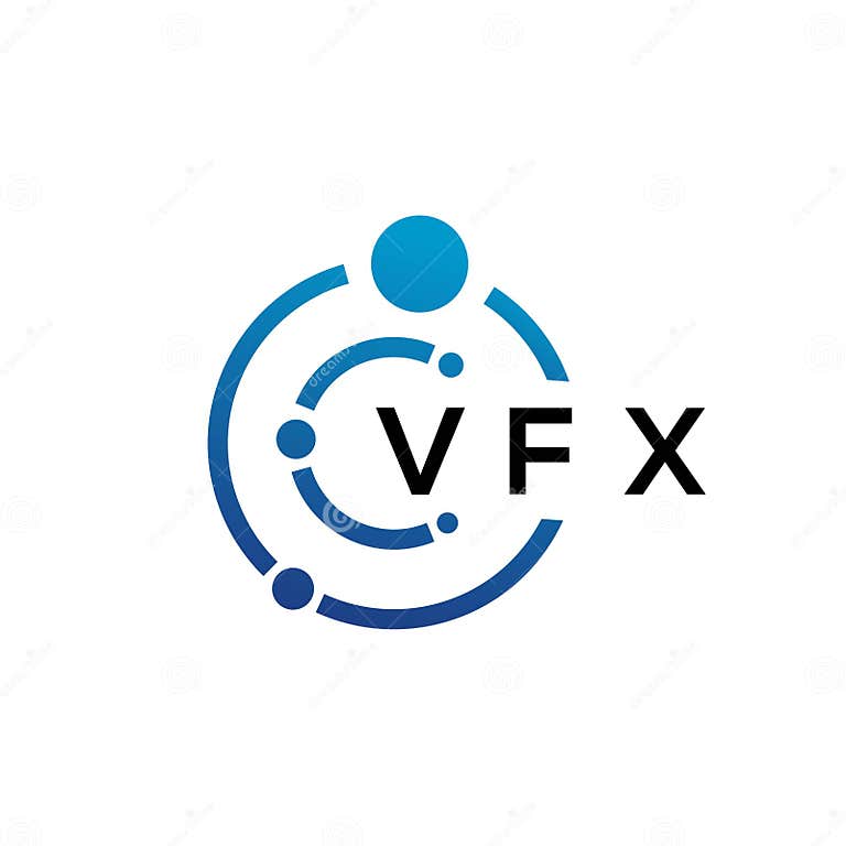VFX Letter Technology Logo Design on White Background. VFX Creative ...