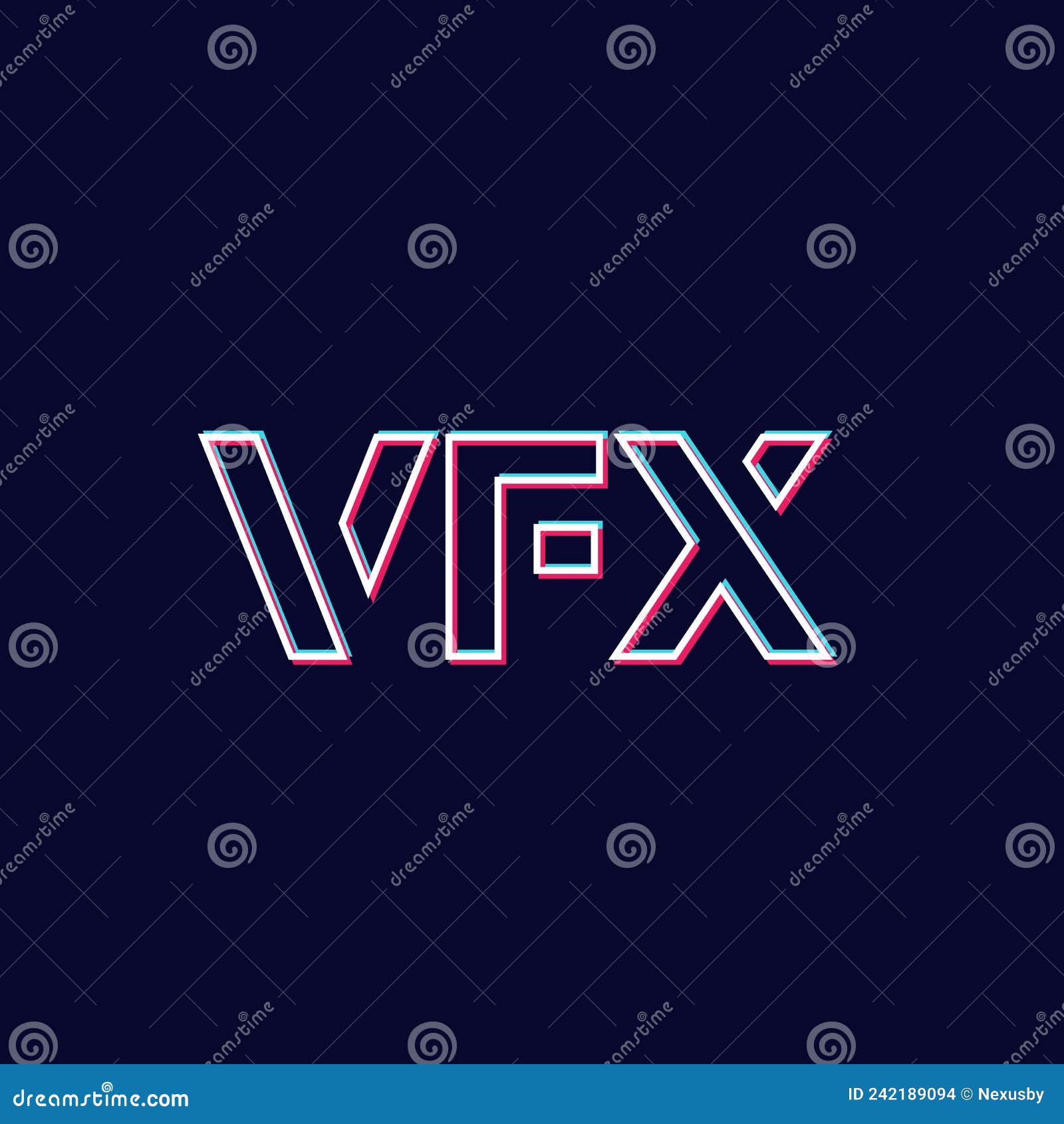 Vfx Letters Vector Design on Dark Stock Vector - Illustration of ...