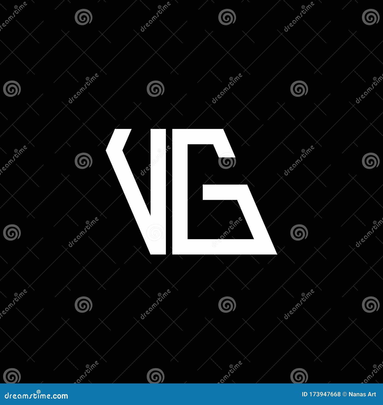 VG Logo Abstract Monogram Isolated on Black Background Stock Vector ...