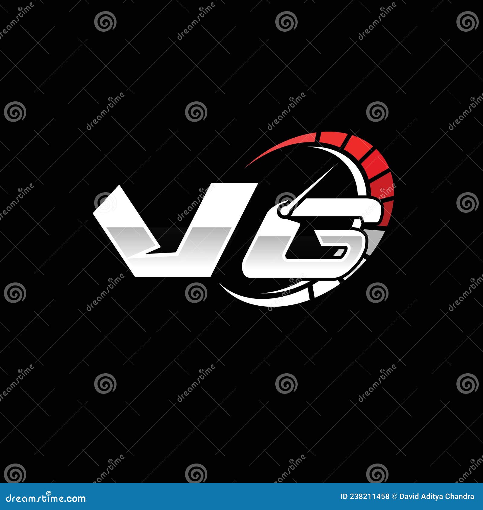 VG Logo Letter Speed Meter Racing Style Stock Vector - Illustration of ...