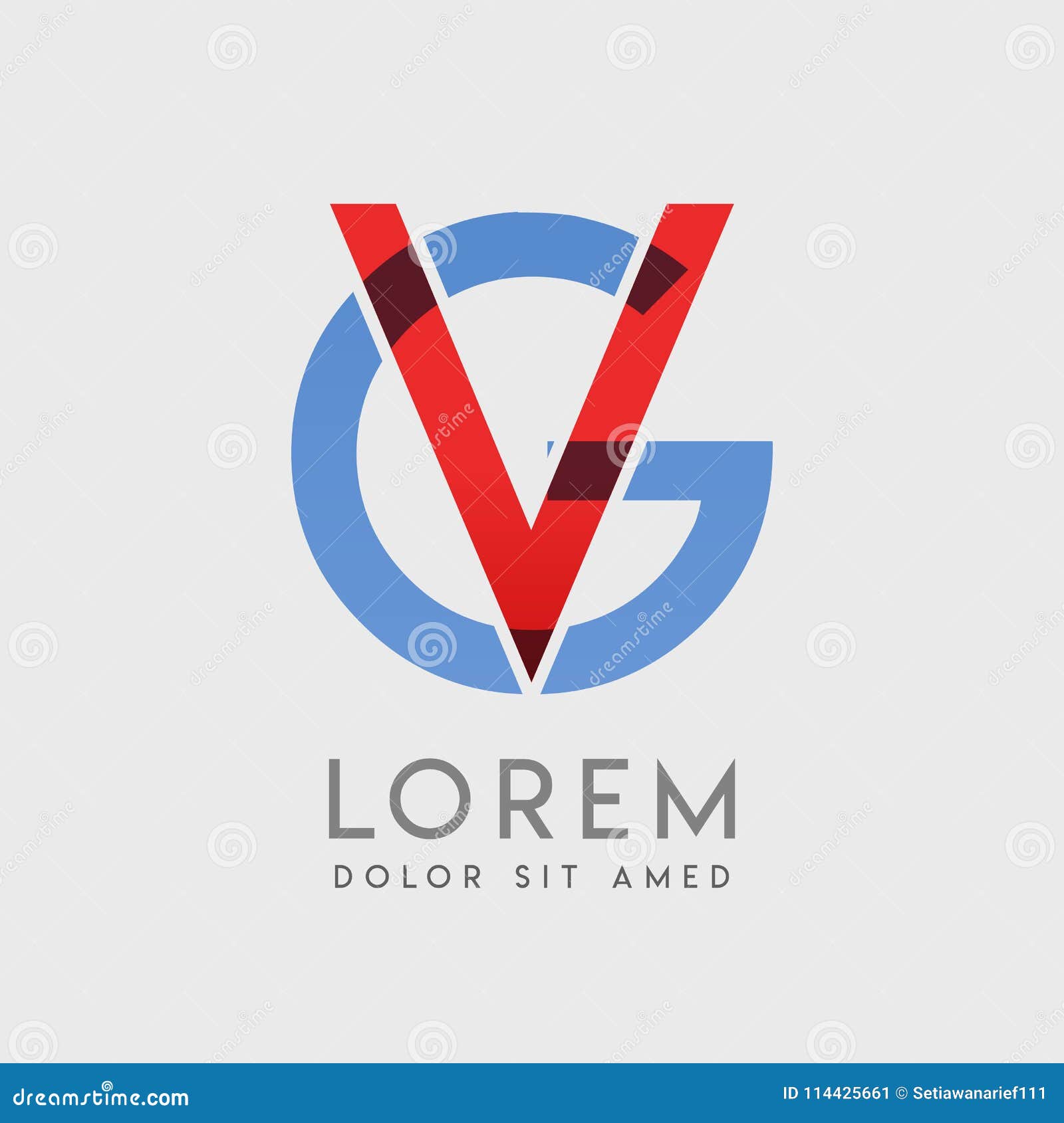 VG Logo Letters with & X22;blue and Red& X22; Gradation Stock Vector ...