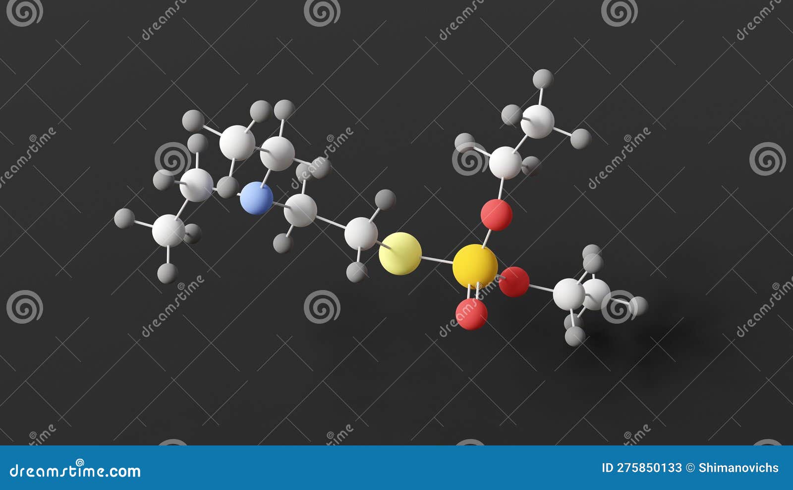 Vg Nerve Agent Molecule, Molecular Structure, Amiton, Ball and Stick 3d ...