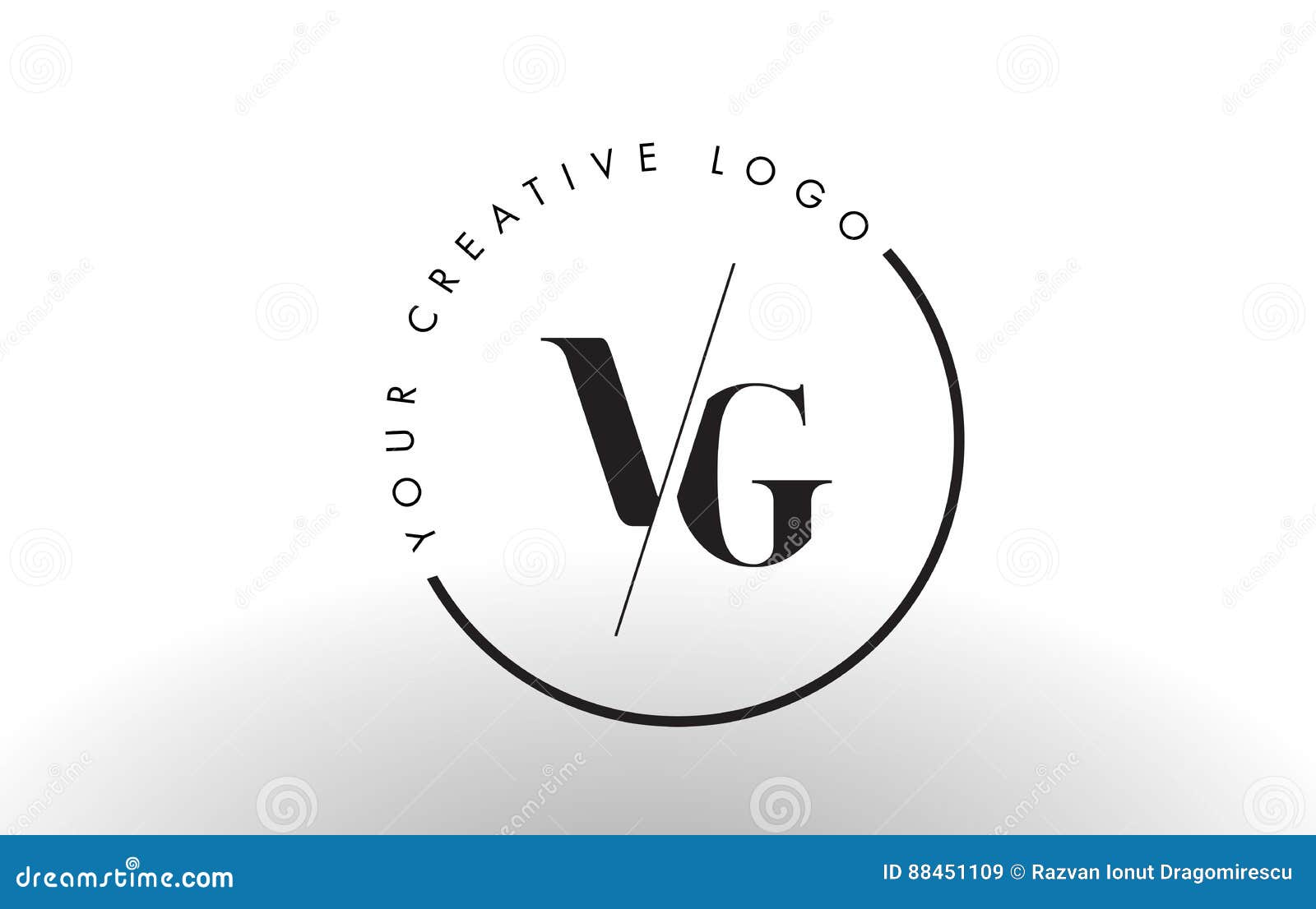 VG Serif Letter Logo Design with Creative Intersected Cut. Stock Vector ...
