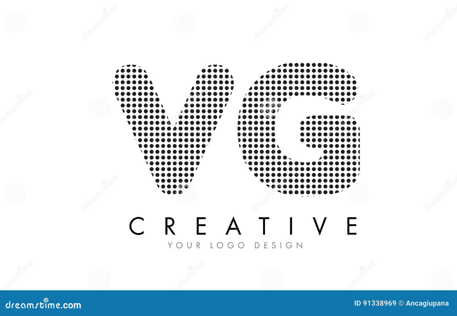 VG V G Letter Logo with Black Dots and Trails. Stock Vector ...