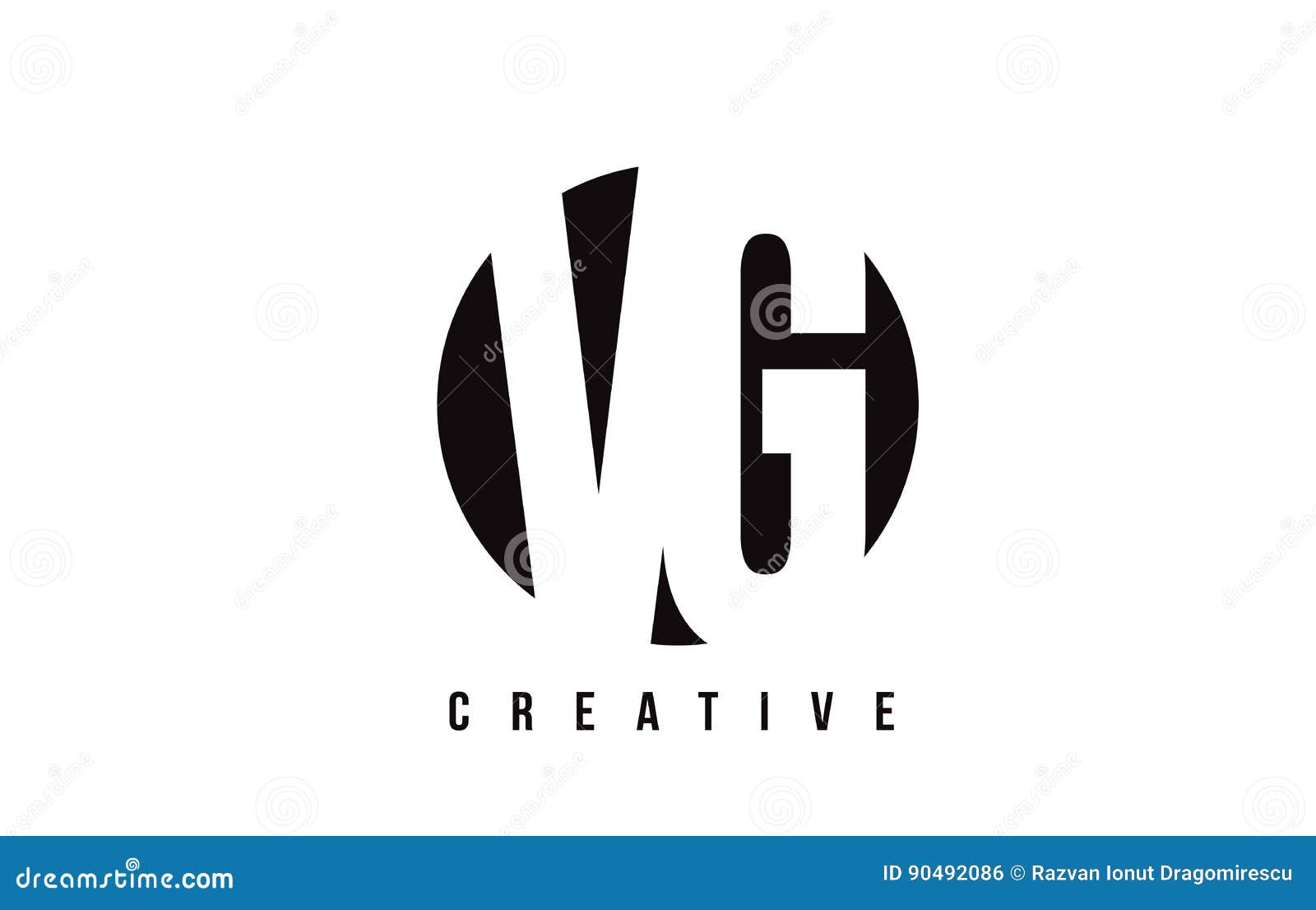 VG V G White Letter Logo Design with Circle Background. Stock Vector ...
