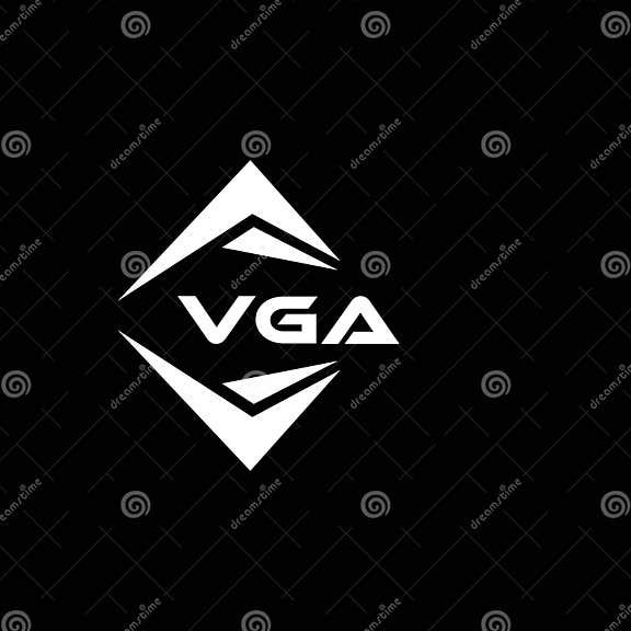 VGA Abstract Technology Logo Design on Black Background. VGA Creative ...
