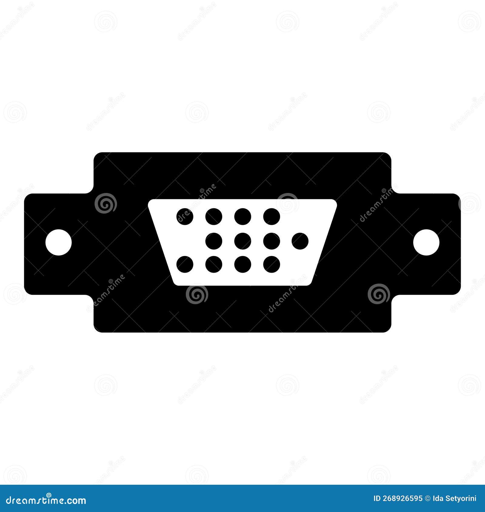 VGA cable icon stock vector. Illustration of wide, full - 268926595