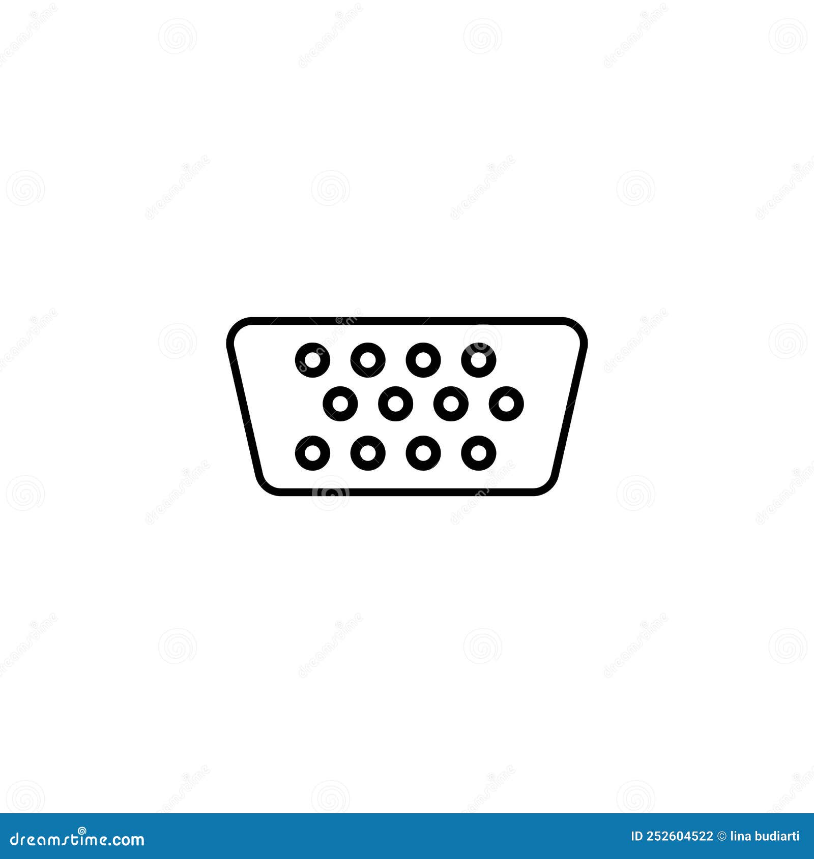 VGA cable icon stock vector. Illustration of cord, audio - 252604522