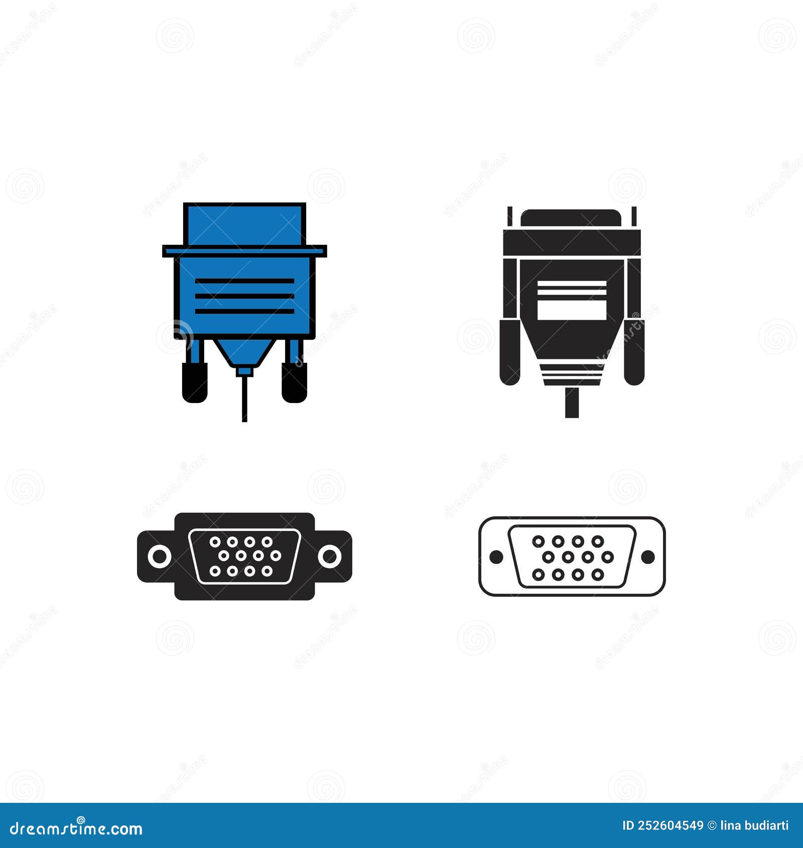 VGA cable icon stock vector. Illustration of adapter - 252604549