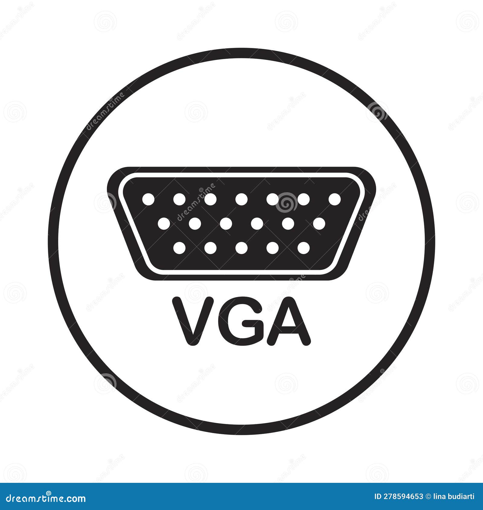 VGA cable icon stock vector. Illustration of multimedia - 278594653