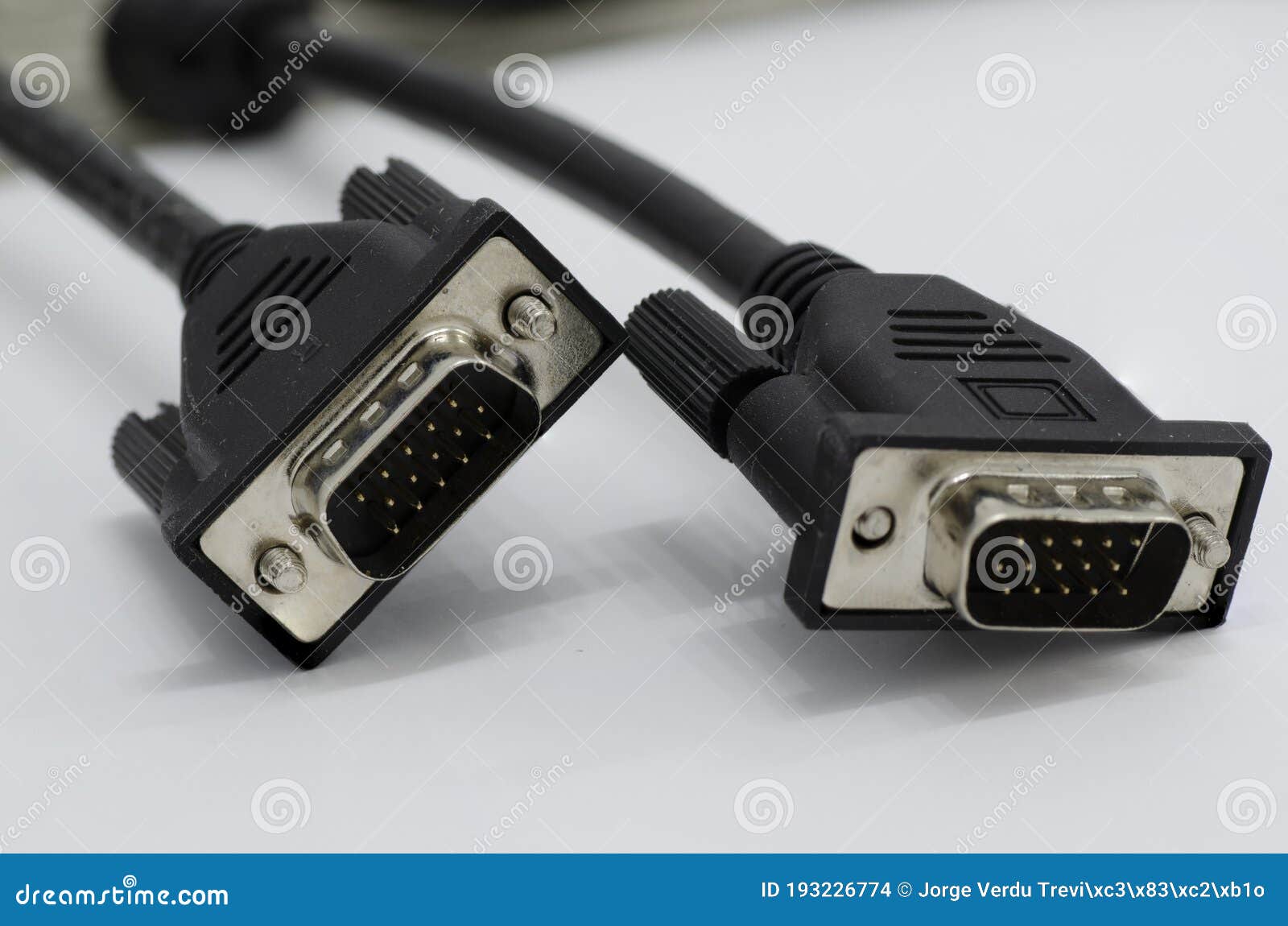 Vga Cable To Connect a Computer To the Screen Stock Photo - Image of ...