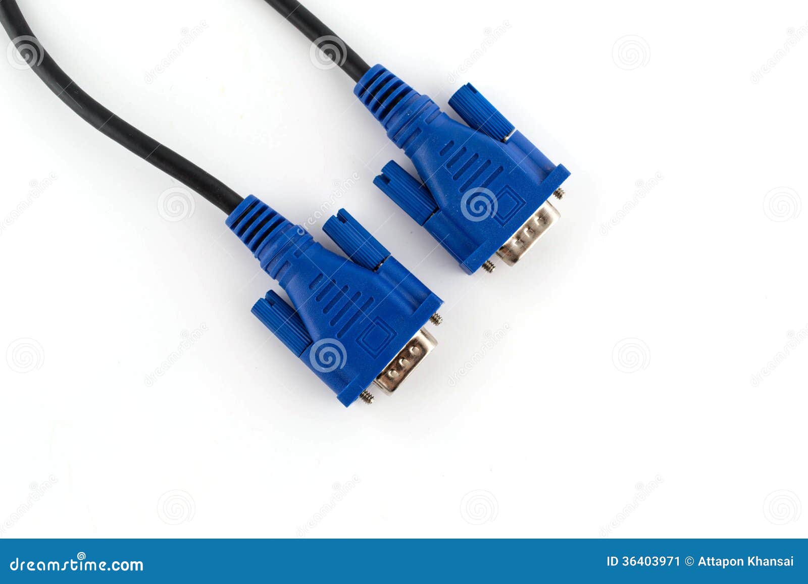 VGA cable on white stock image. Image of blue, internet - 36403971