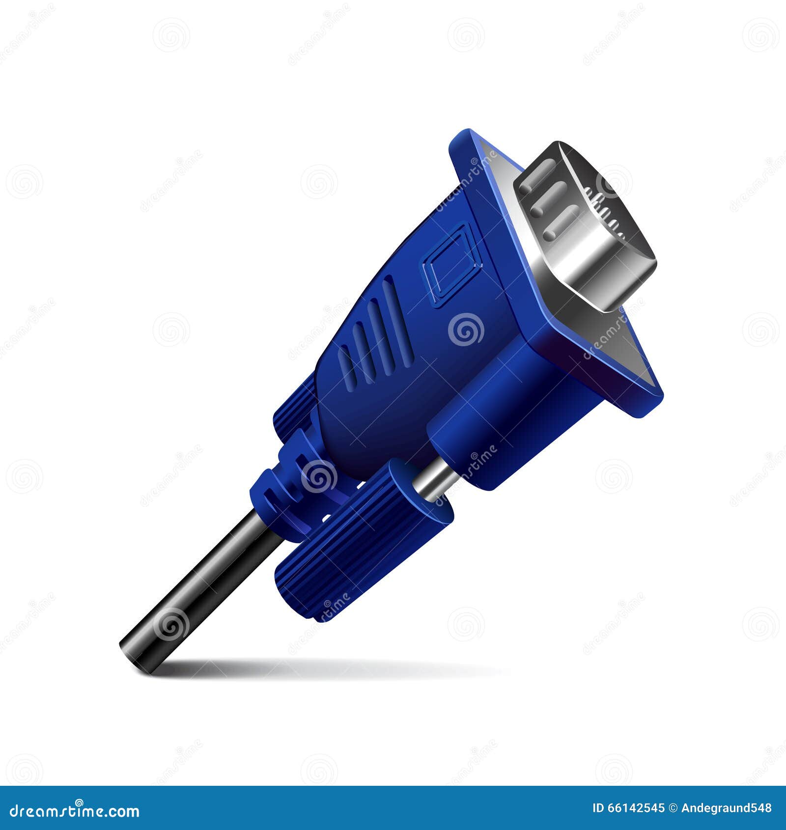 VGA cable on white vector stock vector. Illustration of channel - 66142545