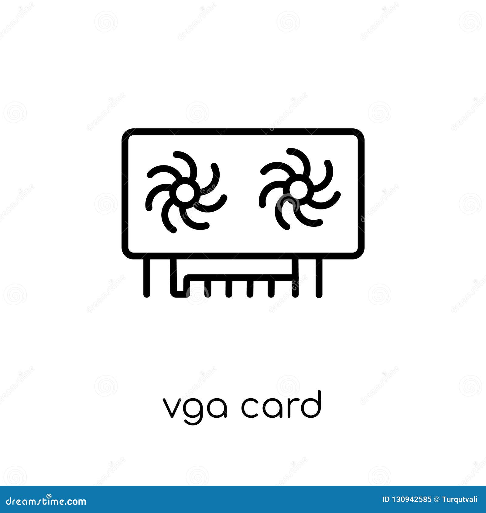 Vga Card Icon Trendy Modern Flat Linear Vector Vga Card Icon On Stock Vector Illustration Of