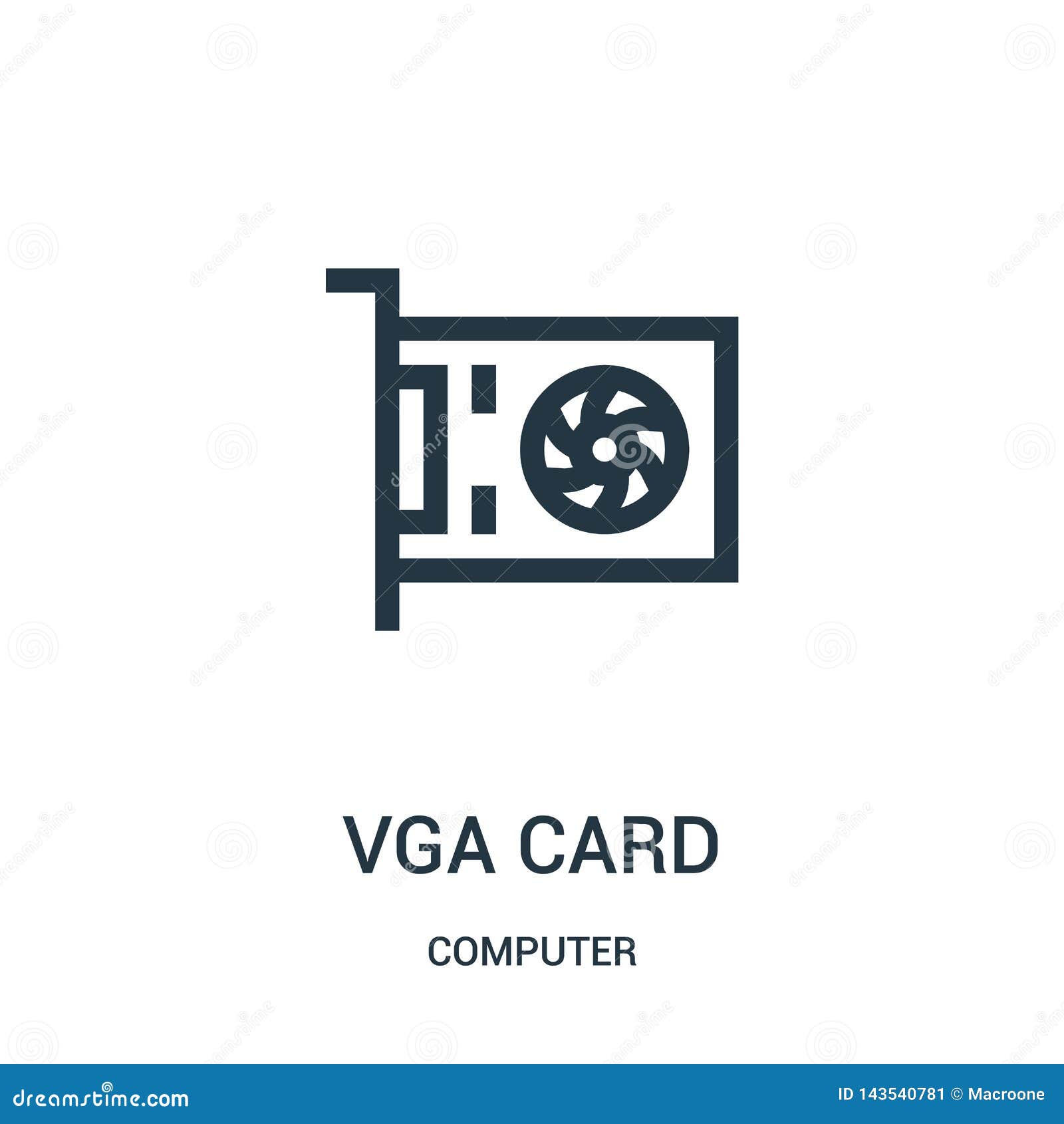 Vga Card Icon Vector from Computer Collection. Thin Line Vga Card ...