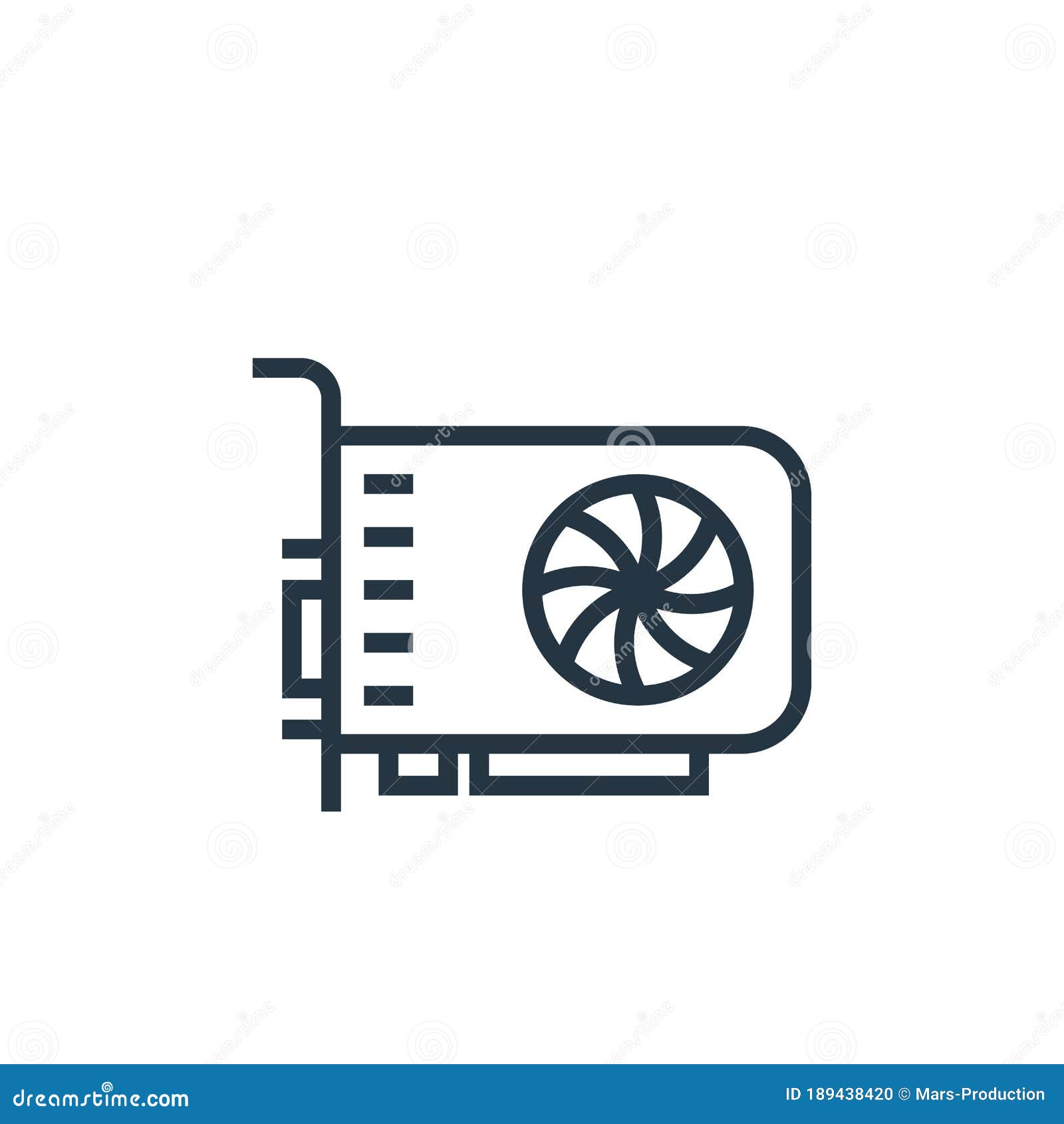 Vga Card Vector Icon Isolated on White Background. Outline, Thin Line ...