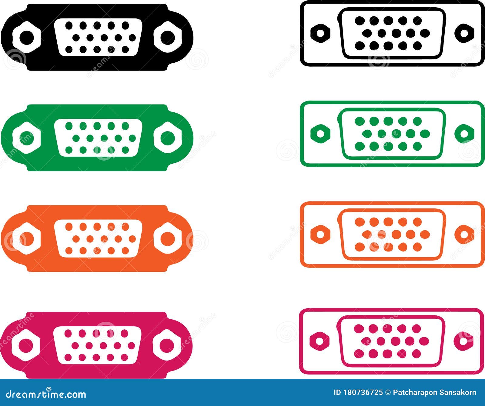 Vga Icon Isolated on White Background Stock Illustration - Illustration ...