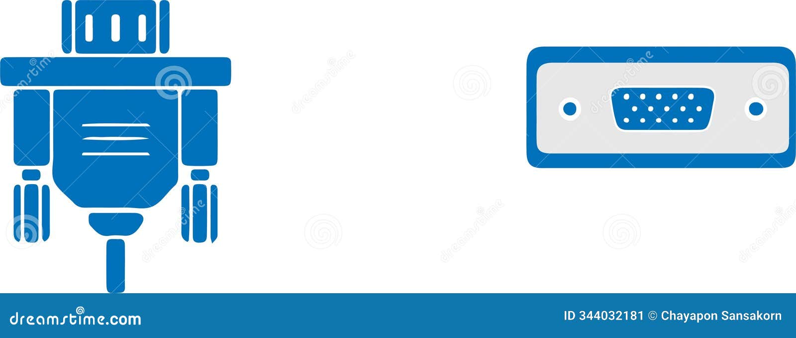 Vga Icon Isolated on White Background Stock Vector - Illustration of ...