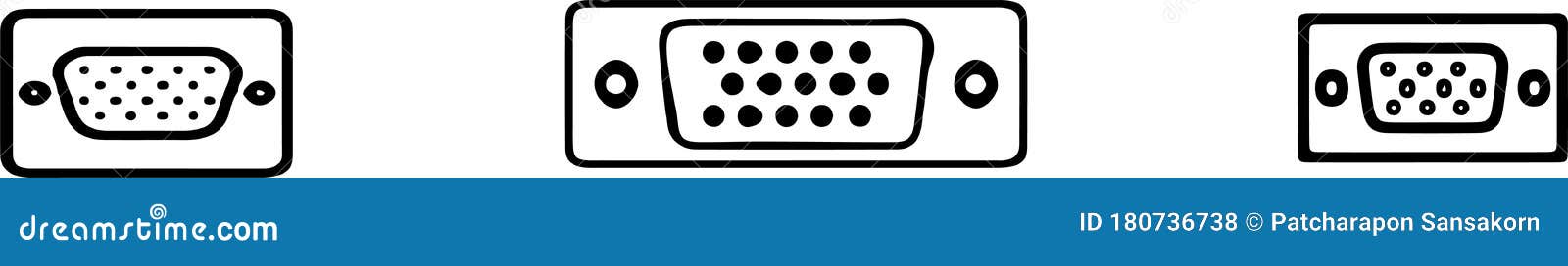 Vga Icon Isolated on White Background Stock Illustration - Illustration ...