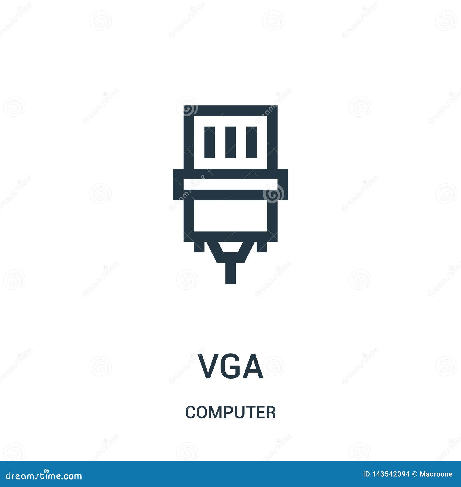 Vga Icon Vector from Computer Collection. Thin Line Vga Outline Icon ...