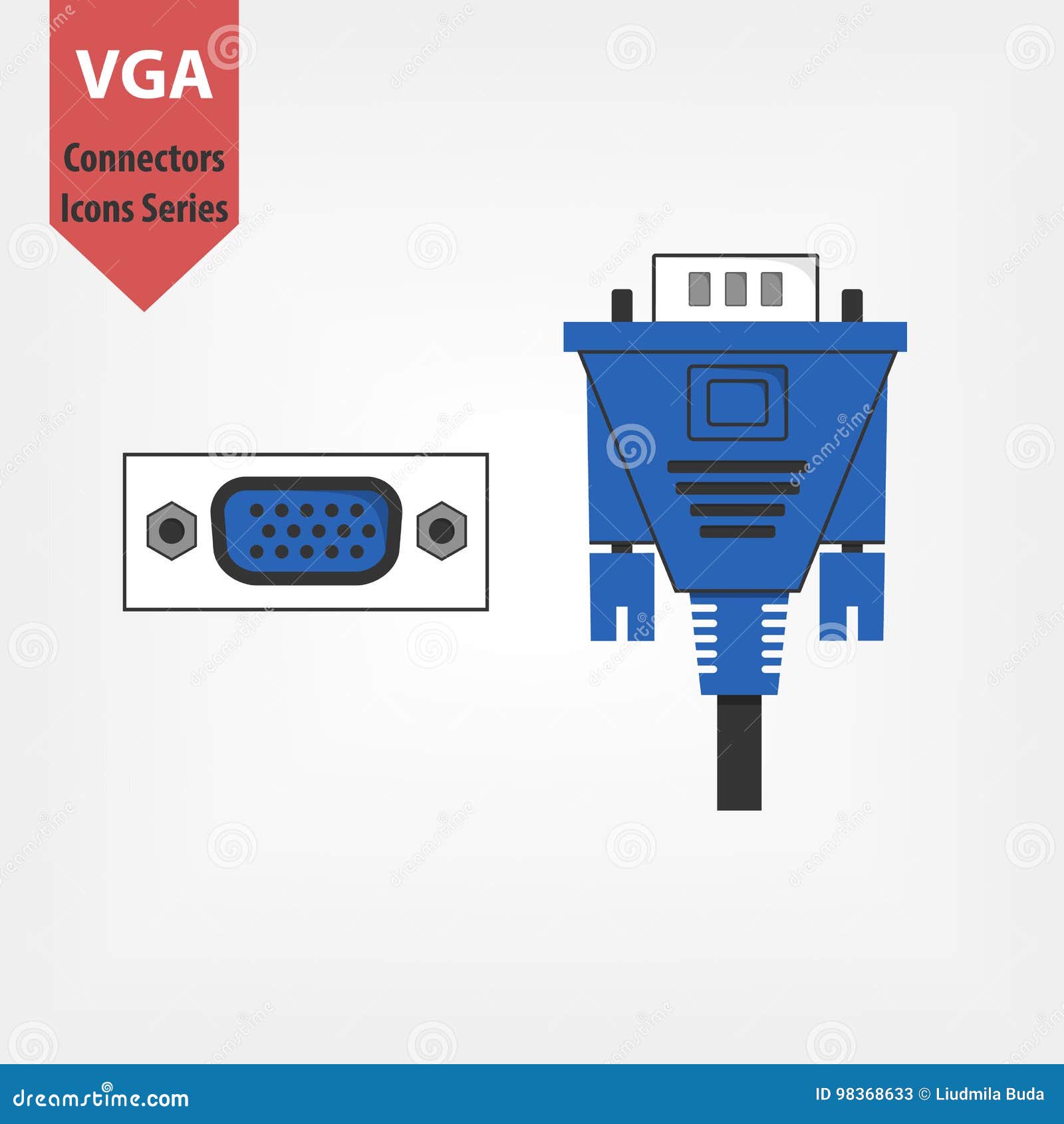 VGA stock illustration. Illustration of blue, component - 98368633