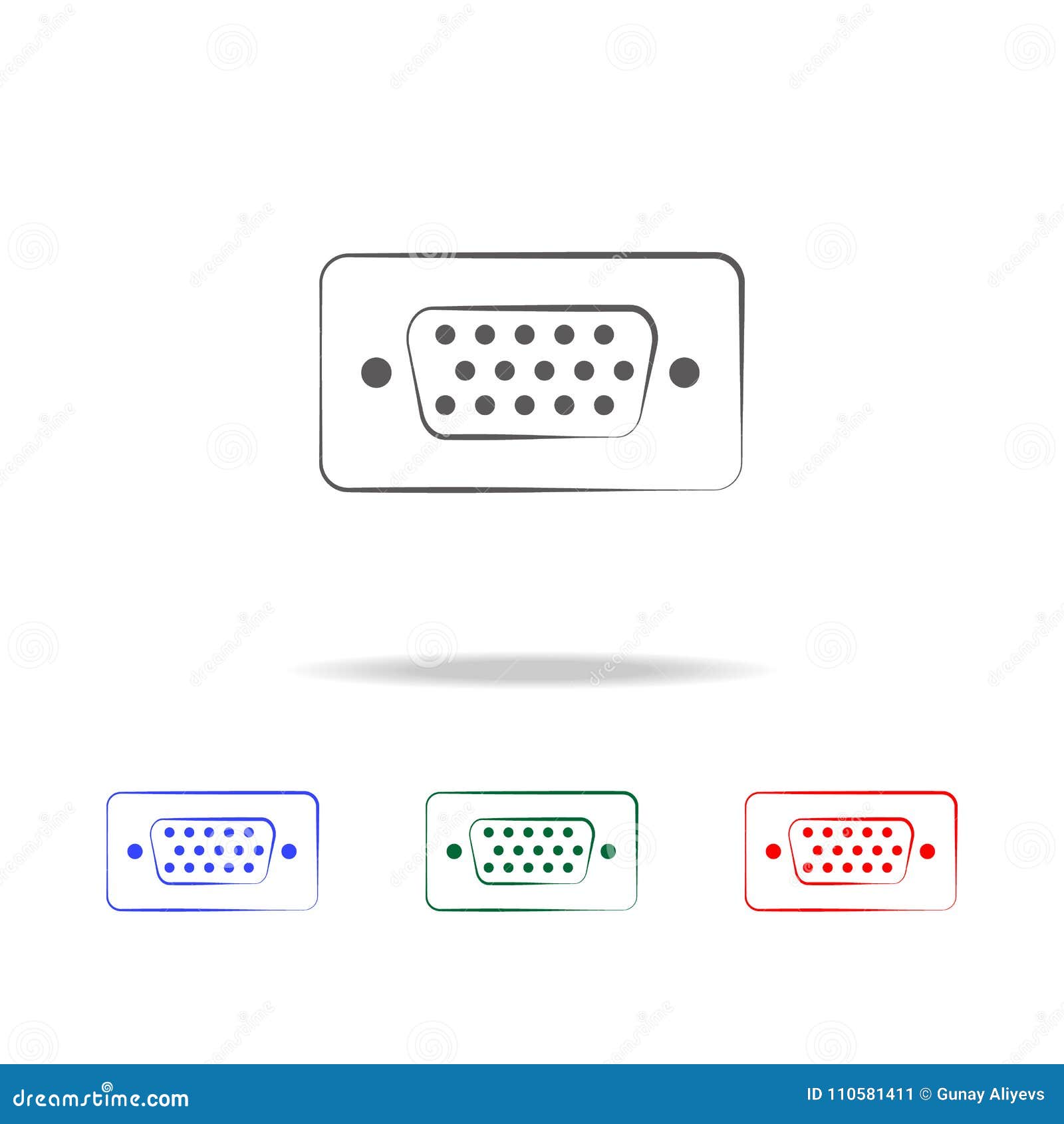 VGA Port Icon. Elements in Multi Colored Icons for Mobile Concept and ...