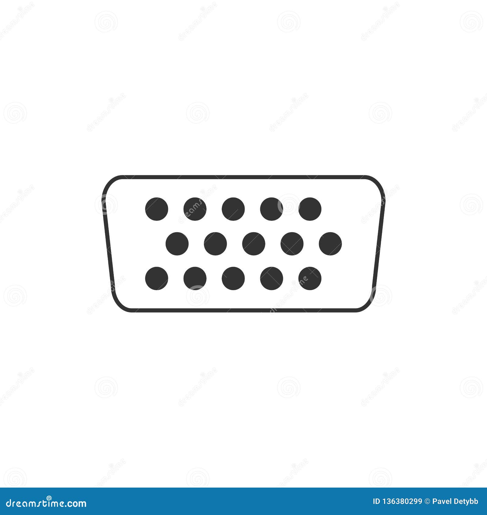 VGA Port Icon. Vector Illustration, Flat Design Stock Illustration ...