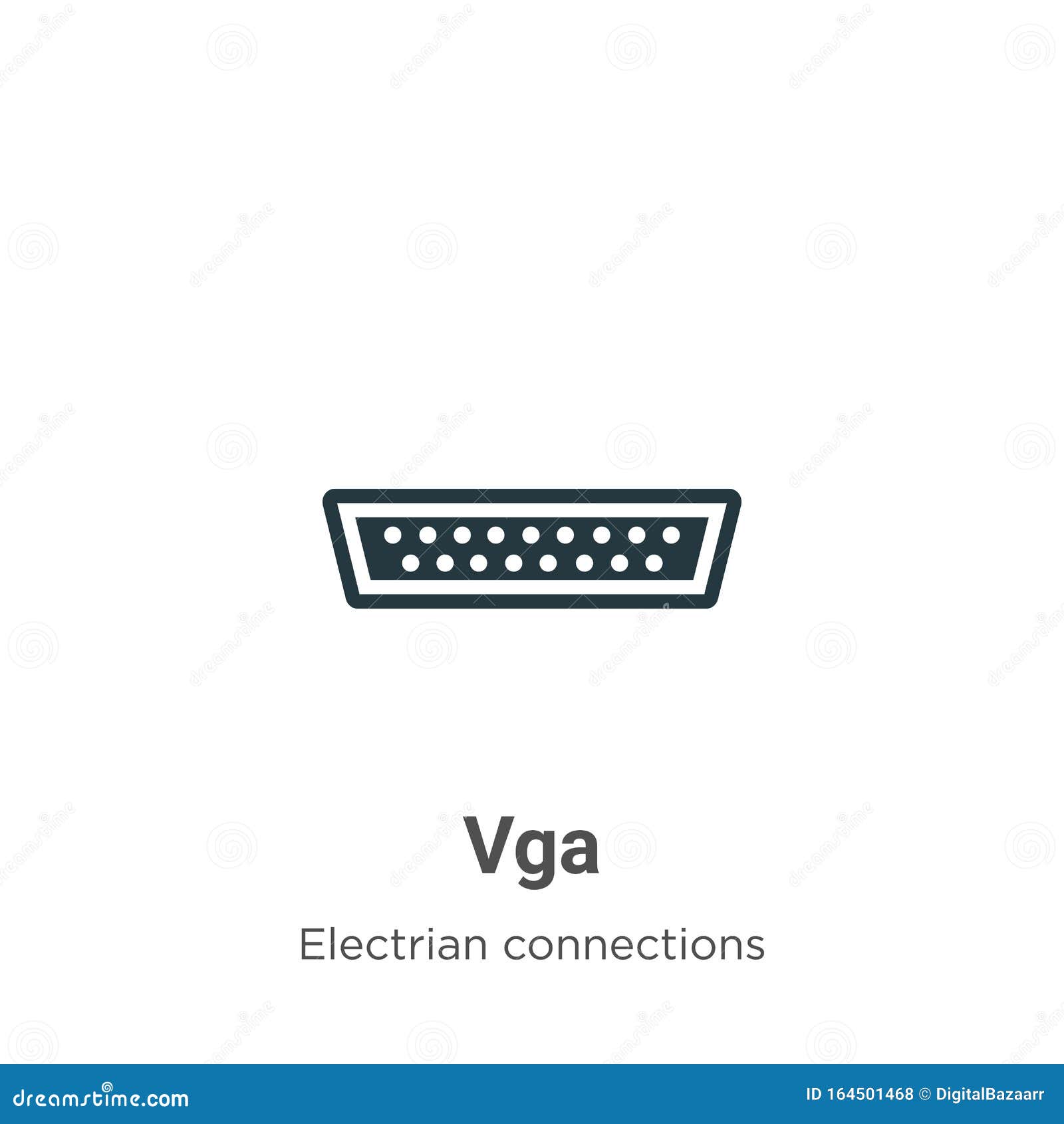 Vga Vector Icon on White Background. Flat Vector Vga Icon Symbol Sign ...