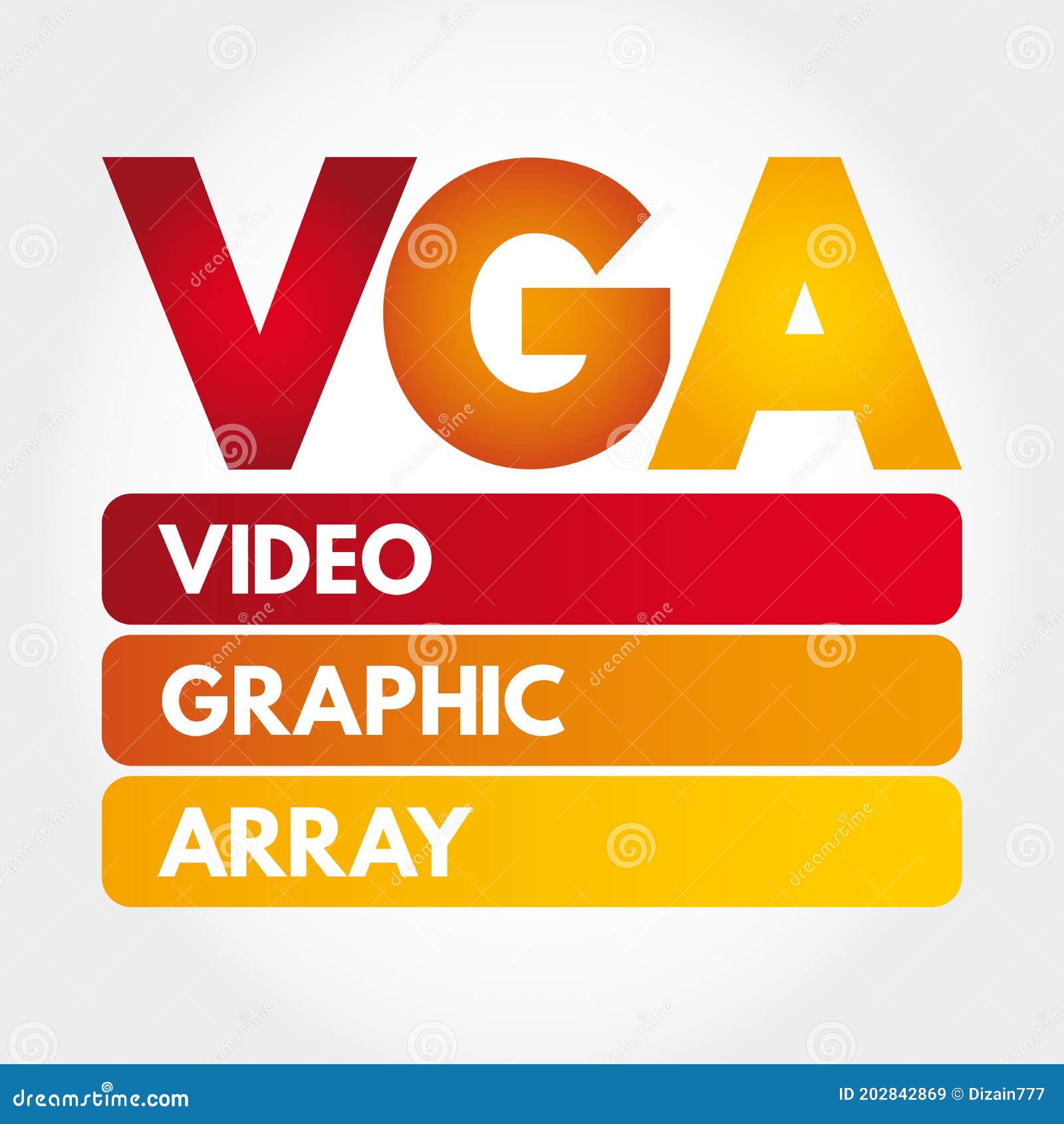 VGA - Video Graphic Array Acronym Concept Stock Illustration ...
