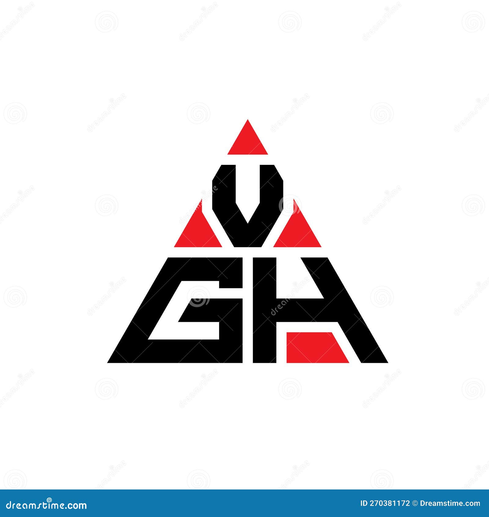 VGH Triangle Letter Logo Design with Triangle Shape. VGH Triangle Logo ...