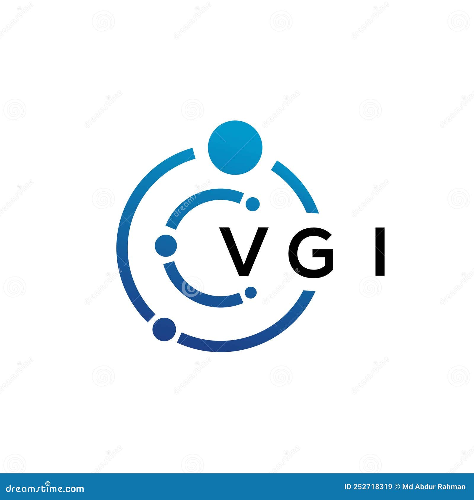 VGI Letter Technology Logo Design on White Background. VGI Creative ...