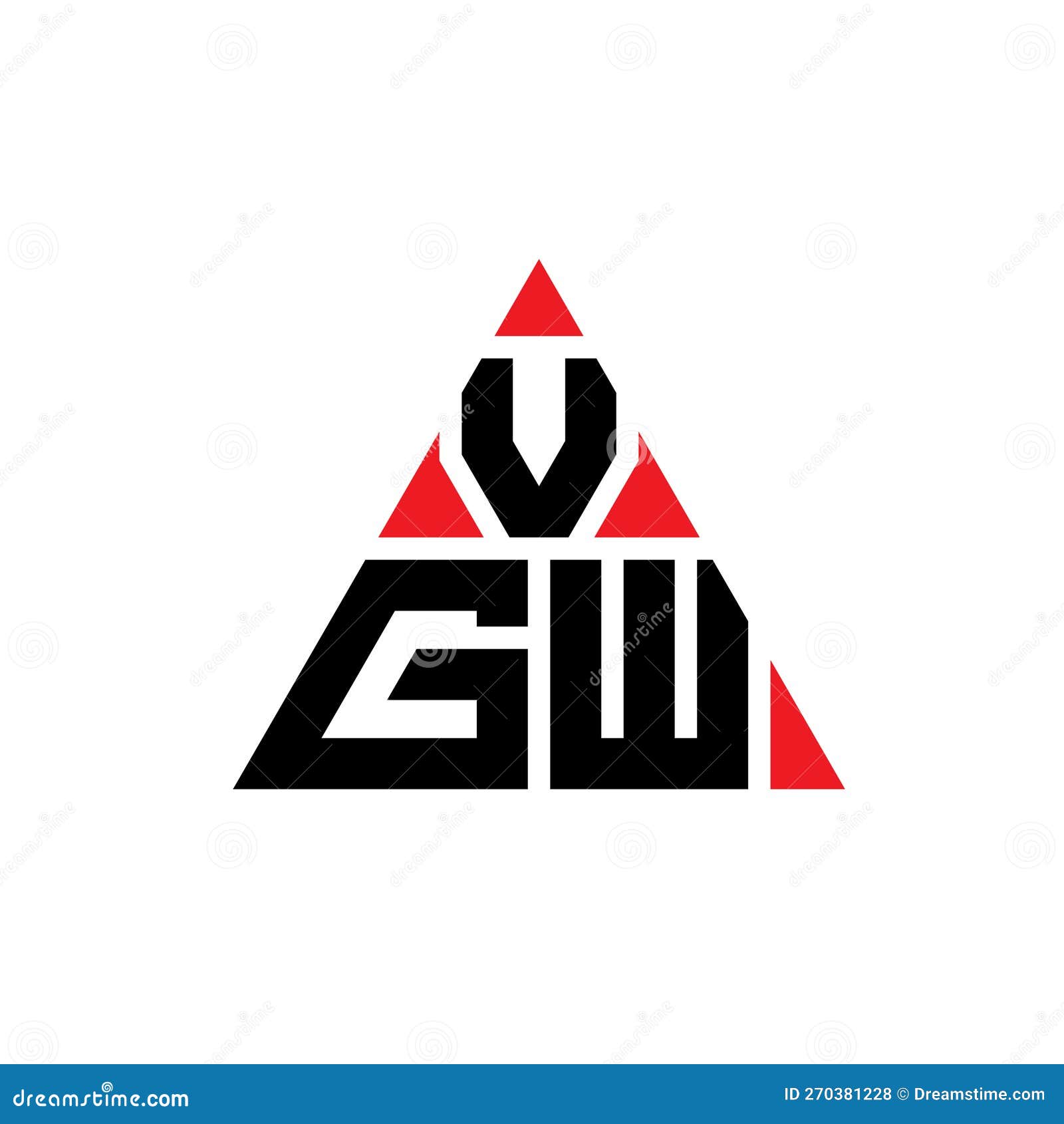 VGW Triangle Letter Logo Design with Triangle Shape. VGW Triangle Logo ...