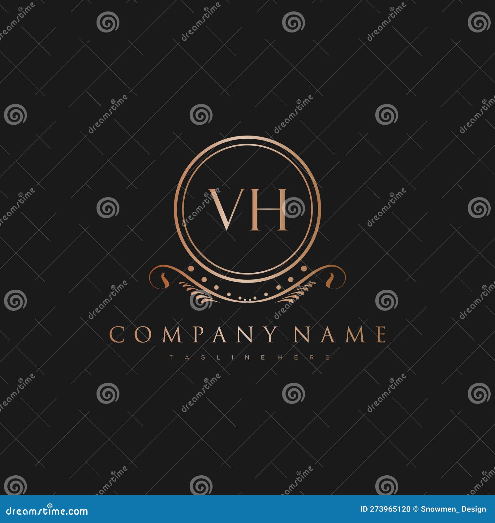 VH Letter Initial with Royal Luxury Logo Template Stock Vector ...