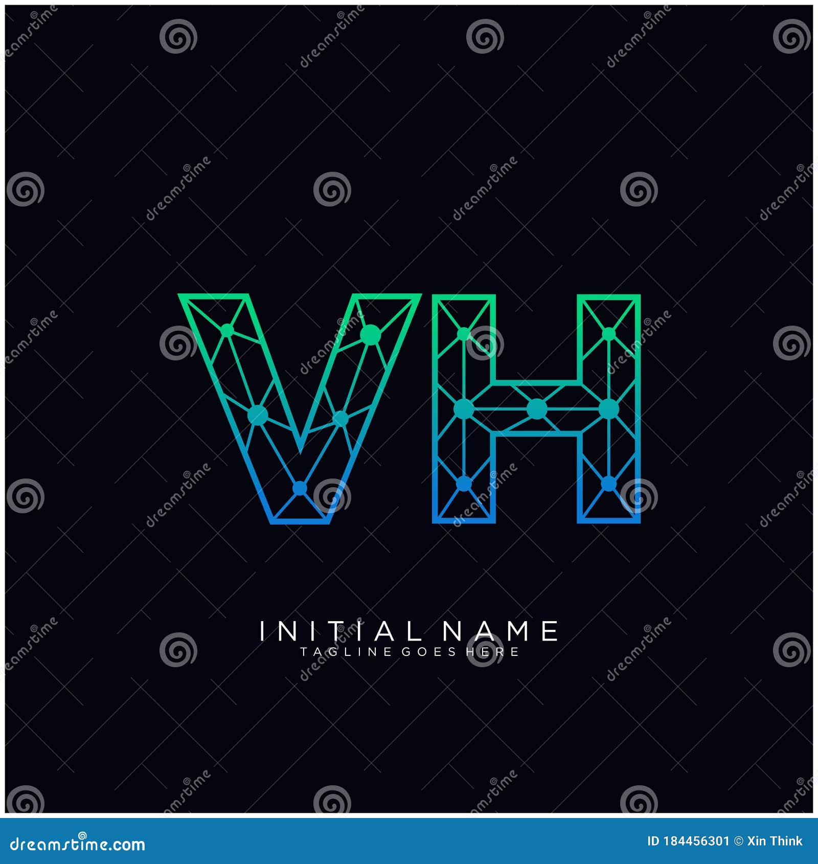 VH Letter Logo Icon Design Template Elements Stock Vector ...